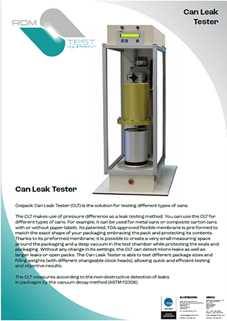 Can Leak Tester (CLT) - RDM Test Equipment
