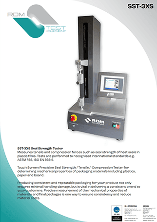 SST-3XS Seal Strength / Tensile / Compression Tester - RDM Test Equipment